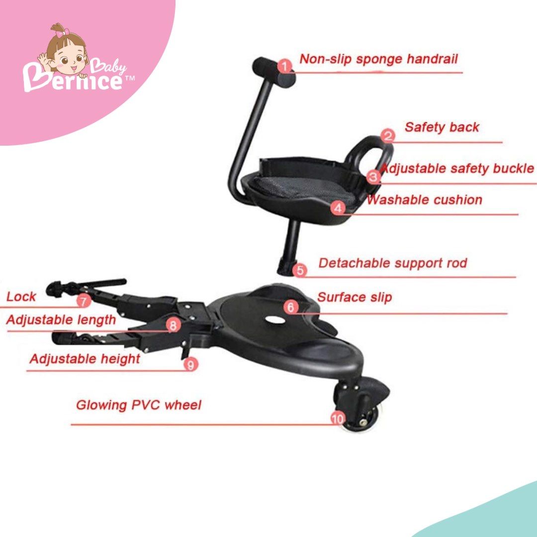 Buggy Board Stroller Standing Board + Saddle | 1- 11years | up to 25kg ...