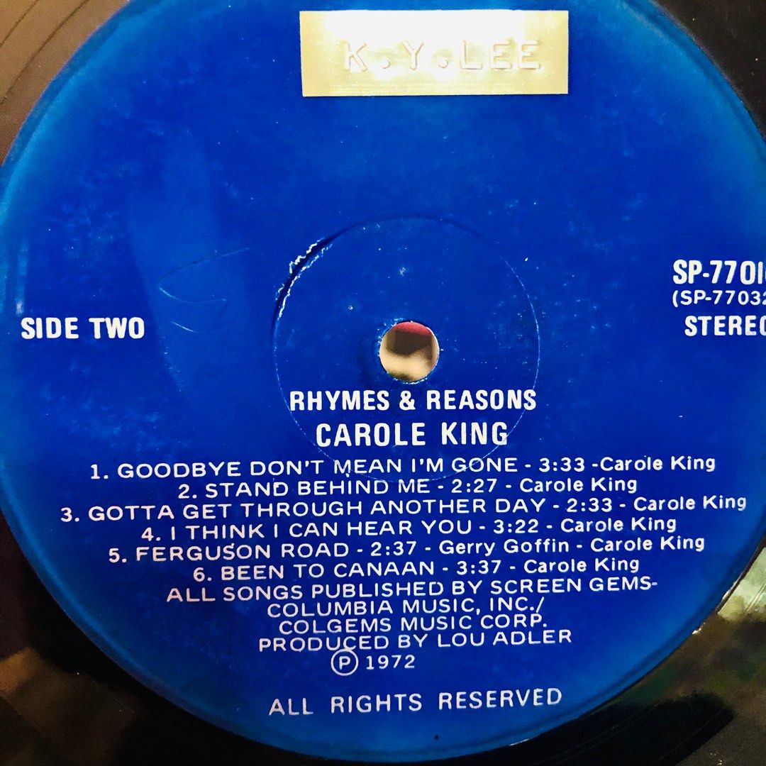Carole King - Rhymes & Seasons (1972 Pressing Vinyl Record LP), Hobbies ...