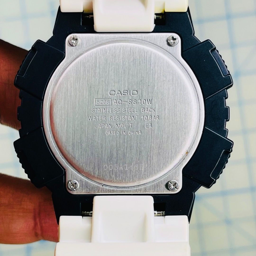 CASIO AQ-S810W ILLUMINATOR | ANALOG-DIGITAL | WATER RESIST 10BAR | TOUGH SOLAR | 5 ALARMS, Men's ...