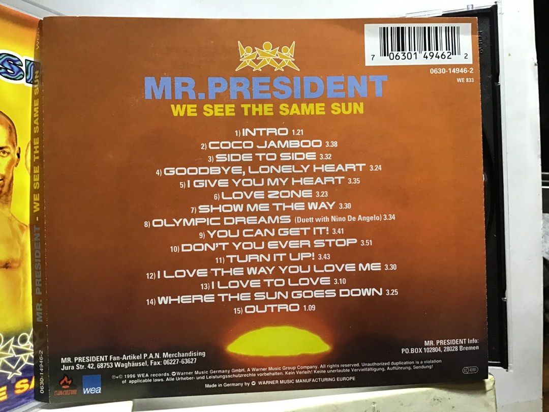 CD Mr President -We See The Same Sun OOP ORIGINAL GERMAN PRESS Anubis Pop, Hobbies & Toys, Music ...