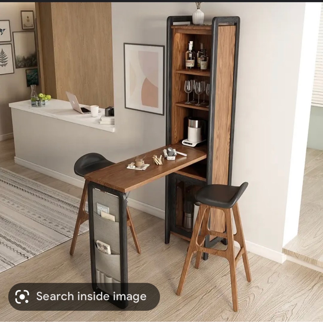Collapsible bar cabinet and table (6 months old), Furniture & Home ...