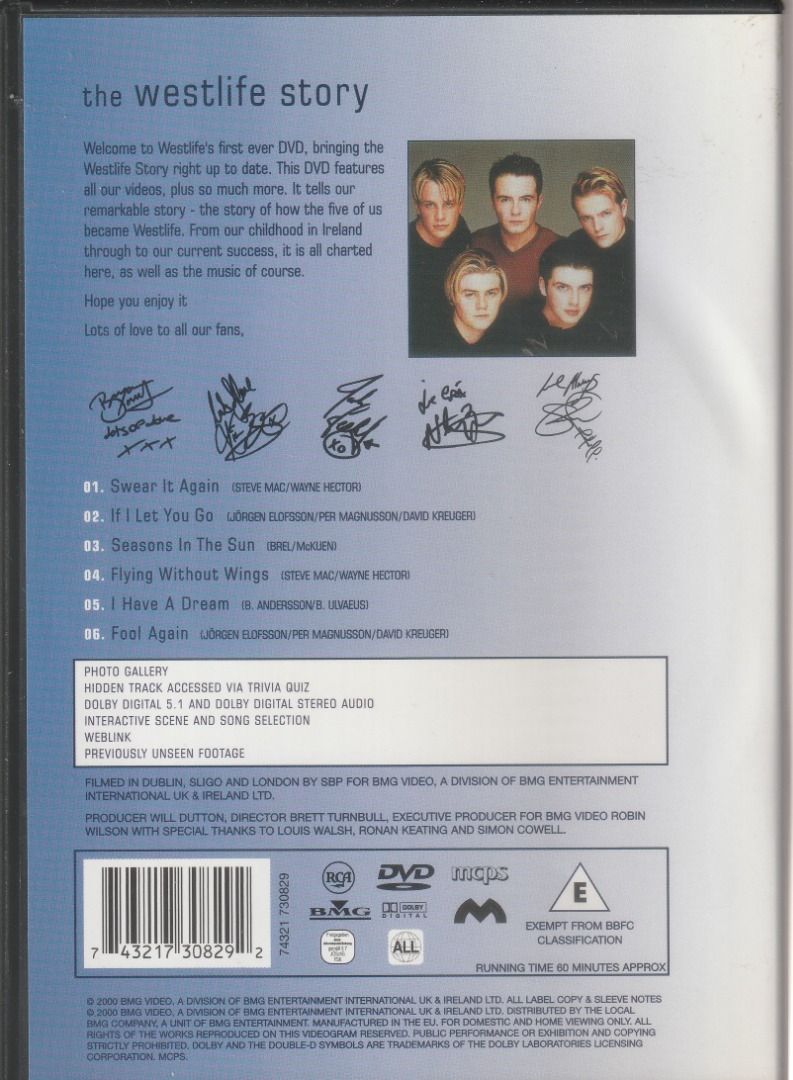 DVD: WESTLIFE - The Westlife Story, Hobbies & Toys, Music & Media, CDs ...