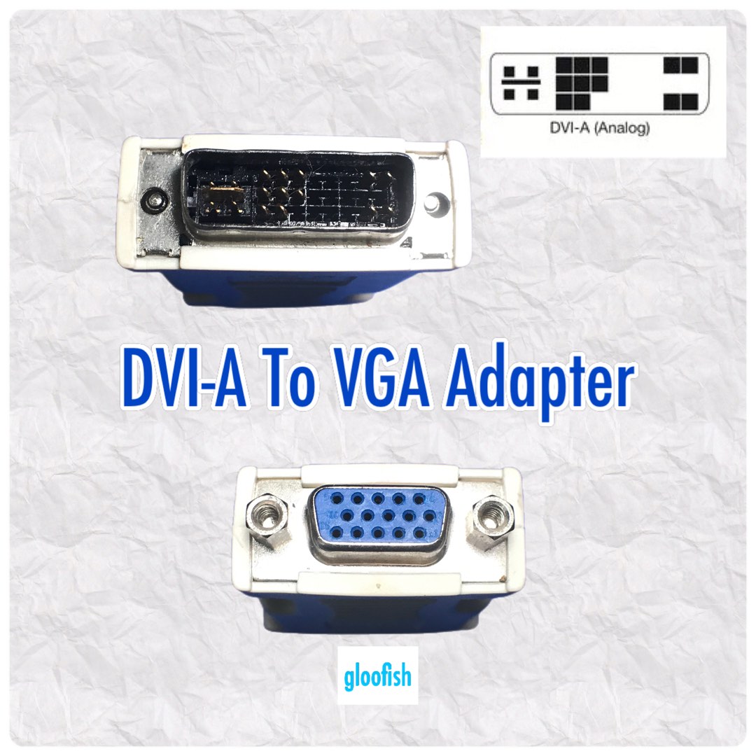 DVI-A To VGA Adapter, Computers & Tech, Parts & Accessories, Cables ...