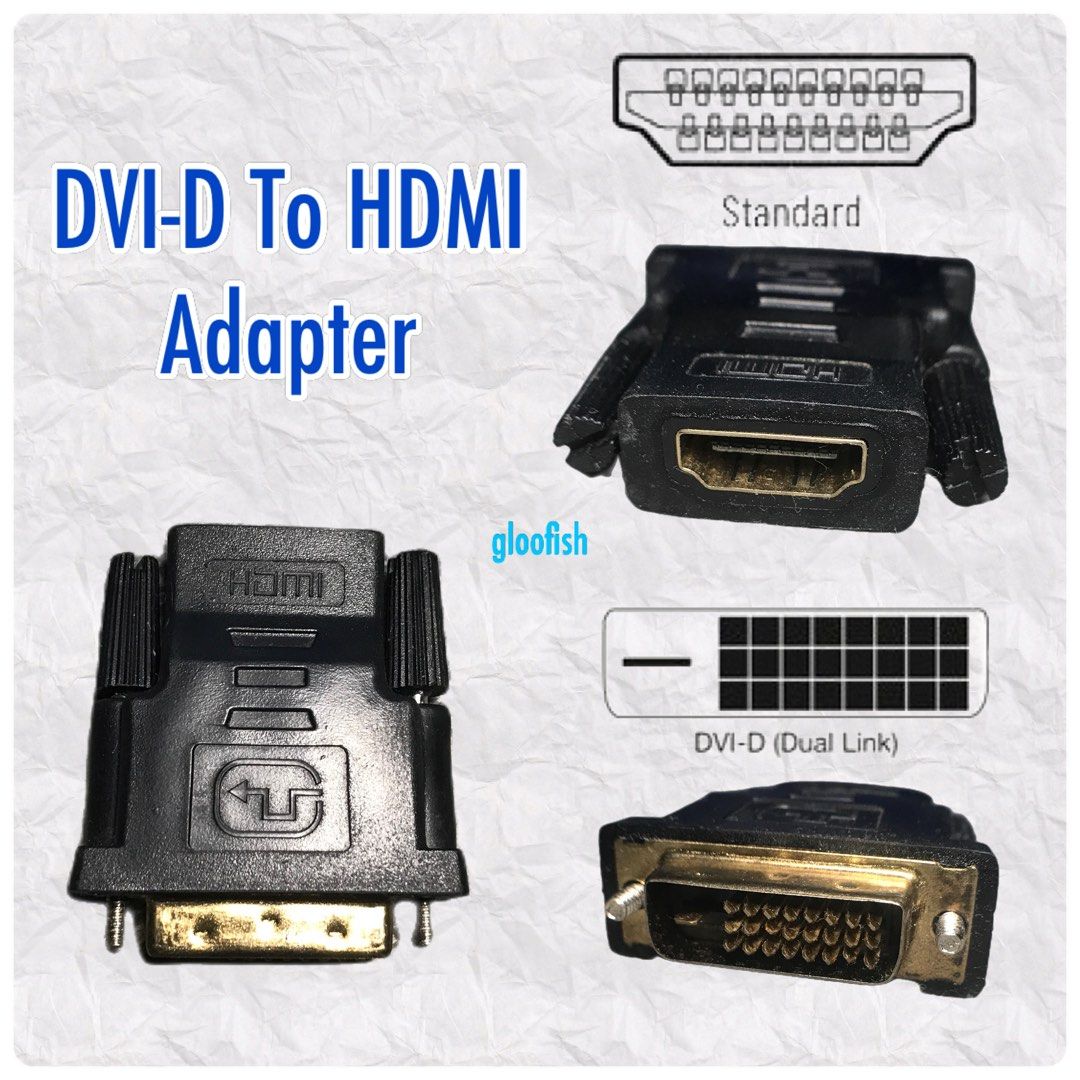 DVI-D To HDMI Adapter, Computers & Tech, Parts & Accessories, Cables ...