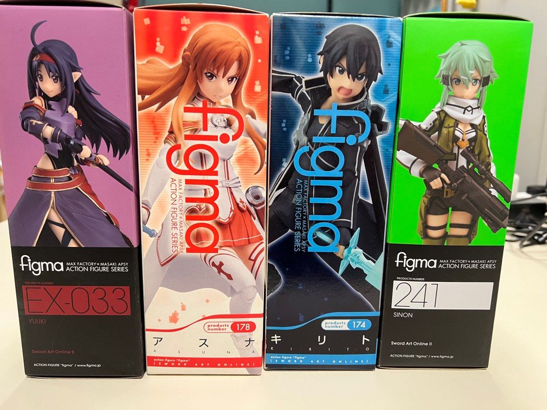 Figma Sword Art Online Kirito Asuna Yuuki Sinon SAO, Hobbies & Toys ...