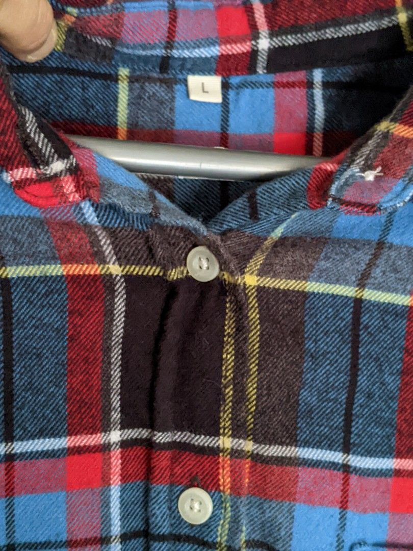 Flannel Shirt Jalur Biru Merah, Women's Fashion, Tops, Blouses on Carousell