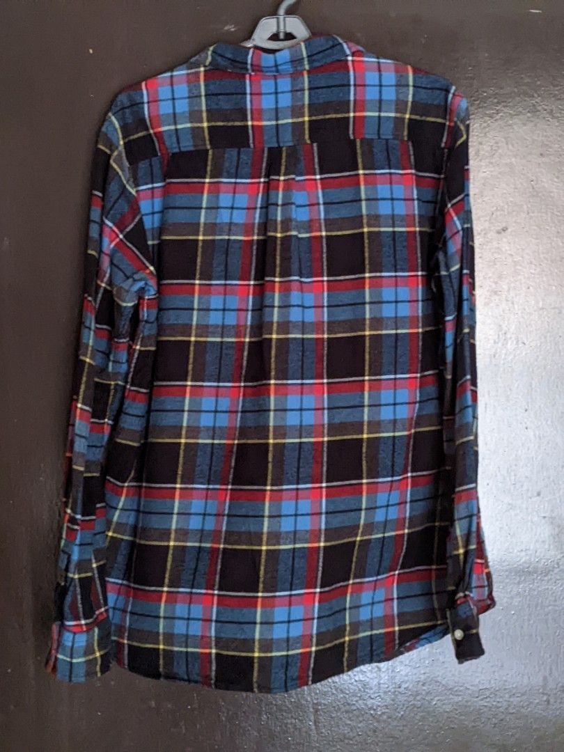 Flannel Shirt Jalur Biru Merah, Women's Fashion, Tops, Blouses on Carousell