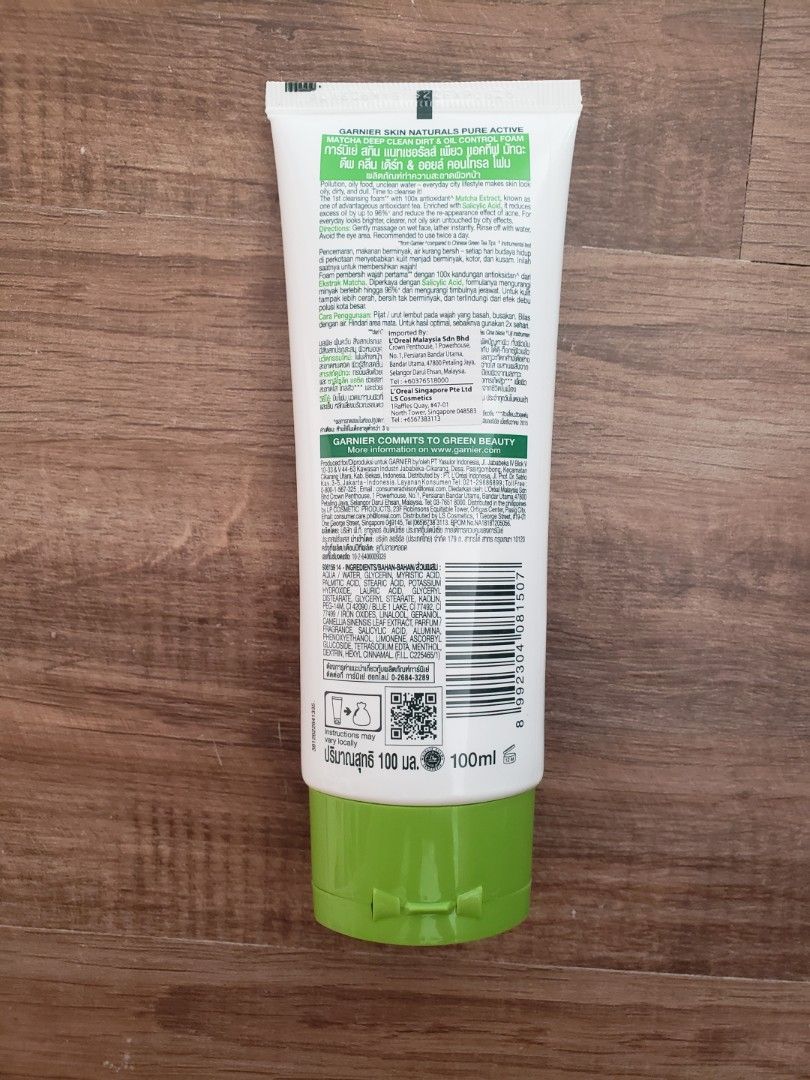 Garnier Pure Active Matcha Cleansing Foam, Beauty & Personal Care, Face ...