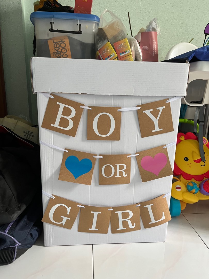 Gender reveal box (Boy or Girl?), Hobbies & Toys, Toys & Games on Carousell