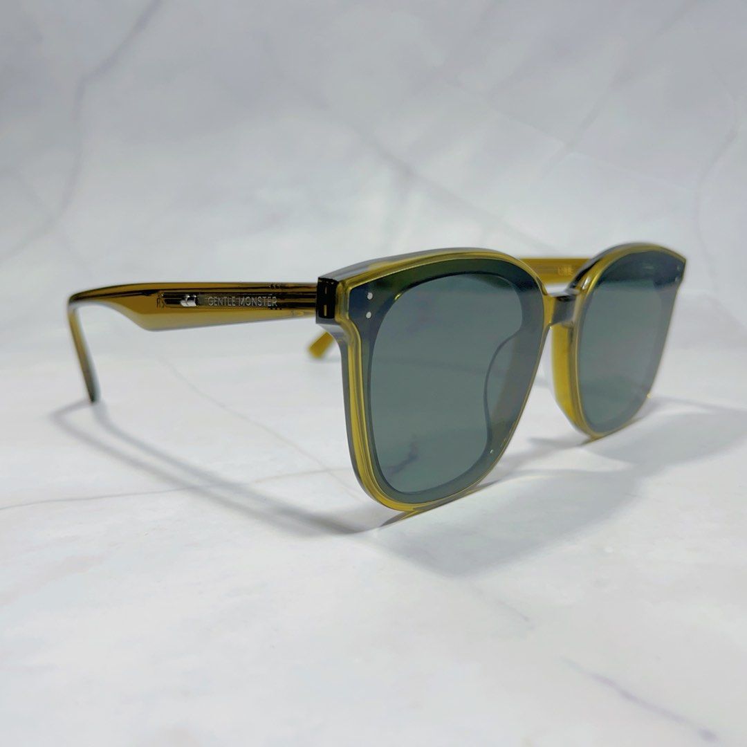 Gentle Monster Sunglasses | Libe KC1 | Size 64 | Khaki Frame Black Lenses | Soft square, Women's ...