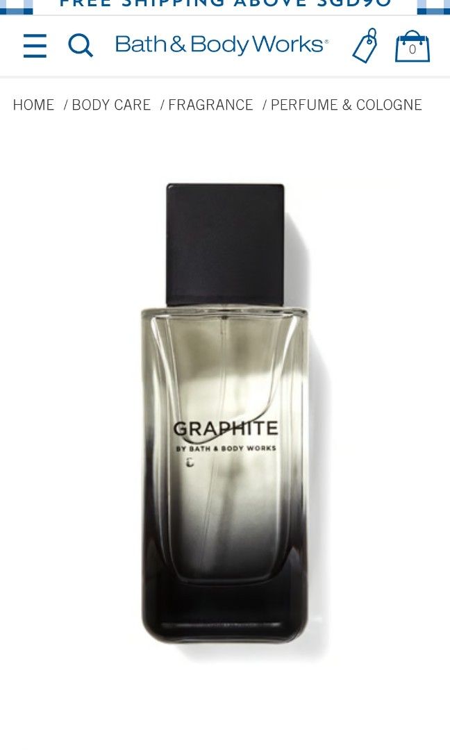 GRAPHITE men's cologne by bath and body works 100ml, Beauty & Personal ...
