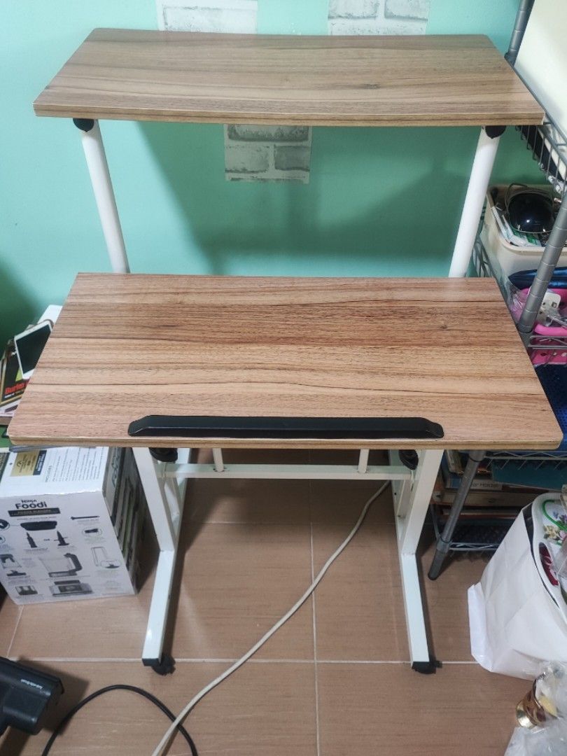 Height adjustable mini computer table, Furniture & Home Living ...
