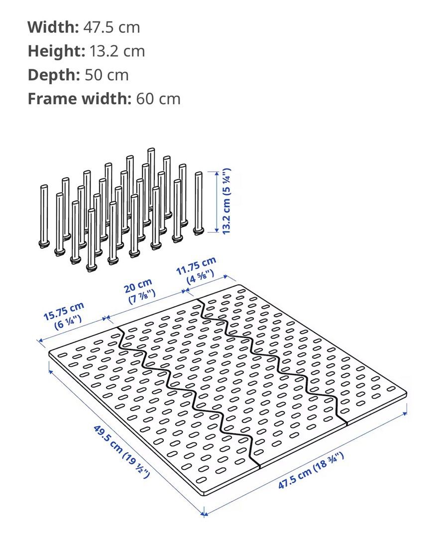 IKEA UPPDATERA Pegboard drawer organiser, anthracite, Furniture & Home ...