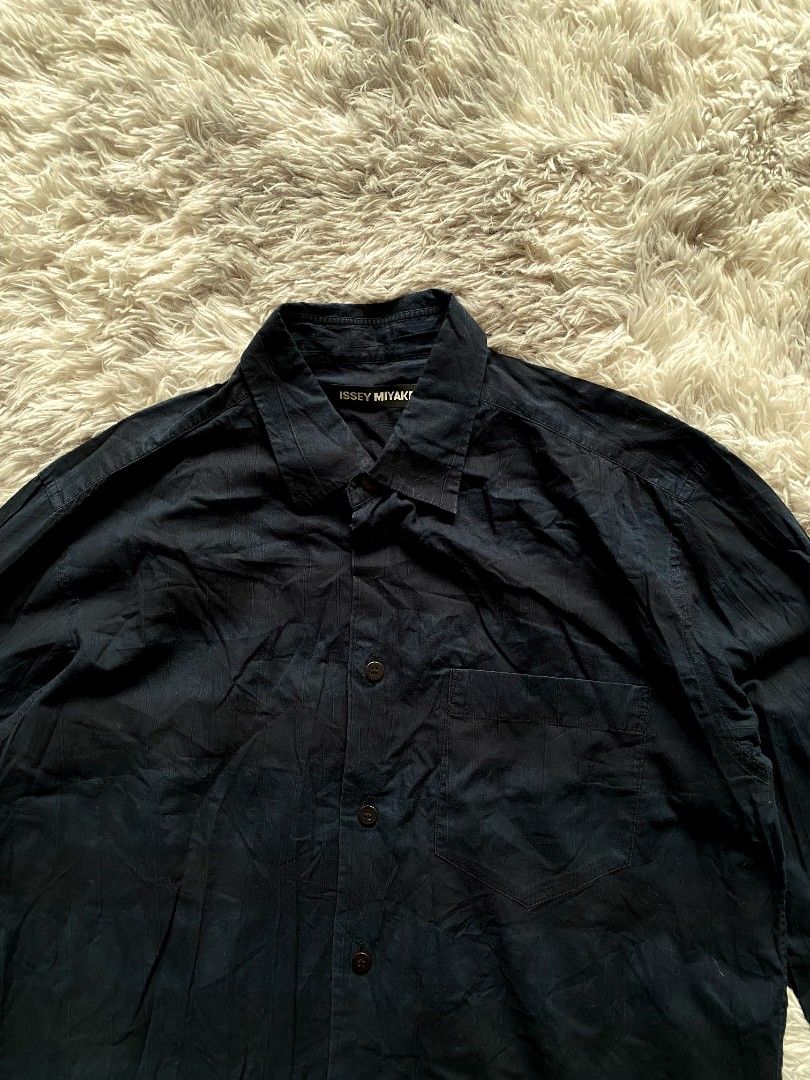 Issey Miyake - Condensed Border Polo Shirt, Men's Fashion, Tops & Sets ...