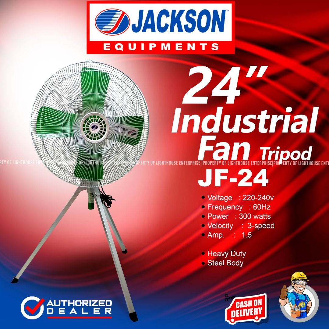 JACKSON Heavy Duty 24" Tripod Industrial Fan (JF-24) *LIGHTHOUSE ...