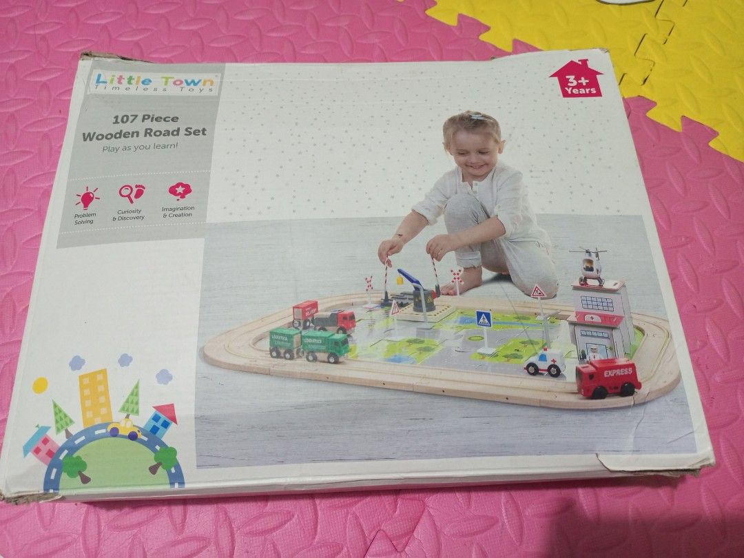 Little town timeless toys wooden road set, Hobbies & Toys, Toys & Games ...