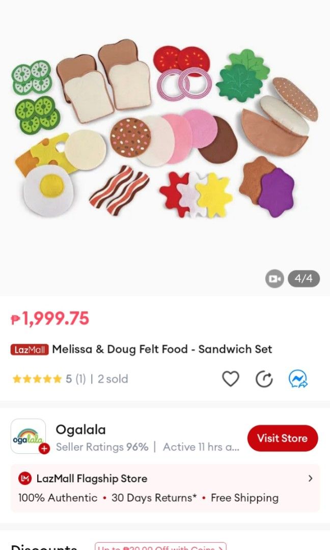 Melissa and Doug Felt Food, Hobbies & Toys, Toys & Games on Carousell