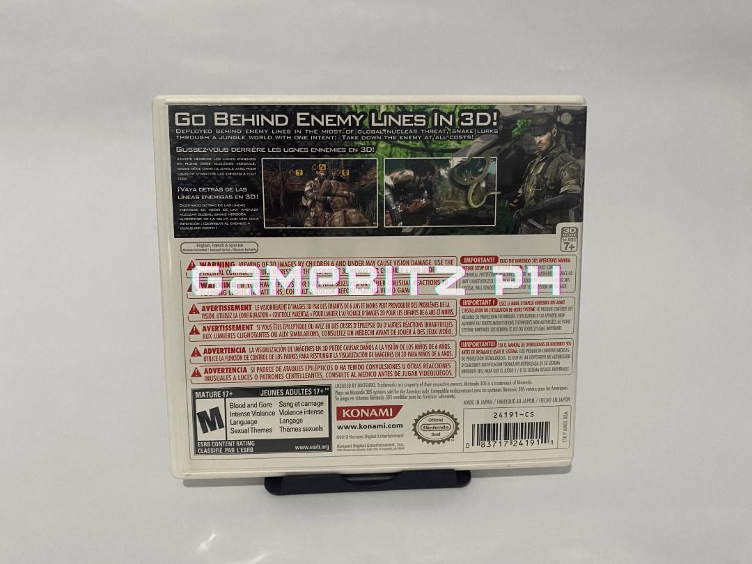 Metal Gear Solid 3D 3DS 2DS Game (USA), Video Gaming, Video Games ...