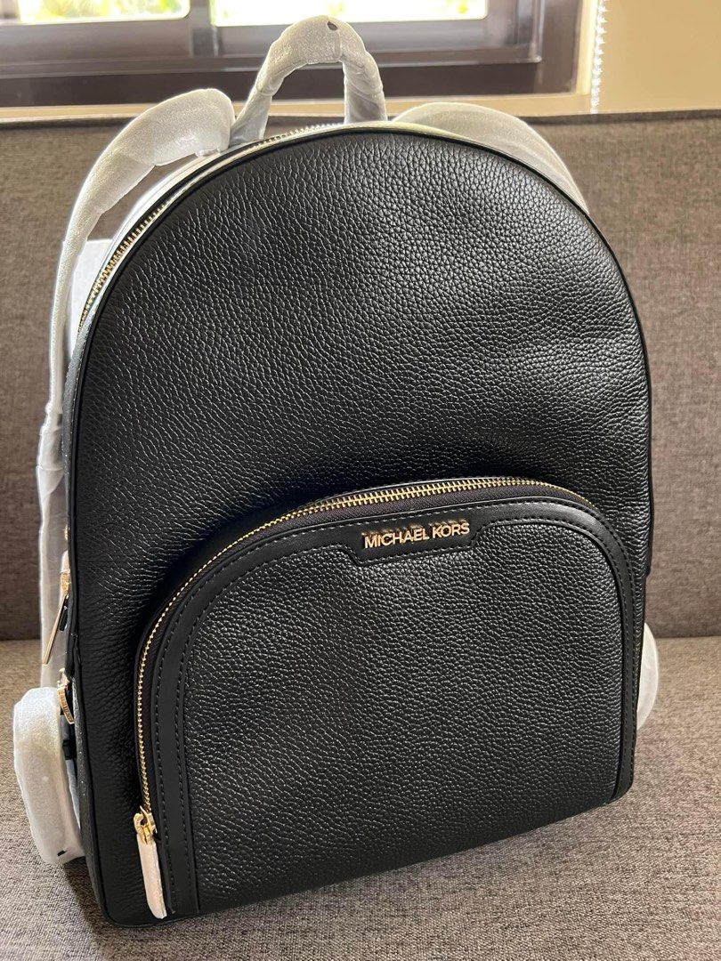 MK Jaycee Large Backpack Plain Black on Carousell