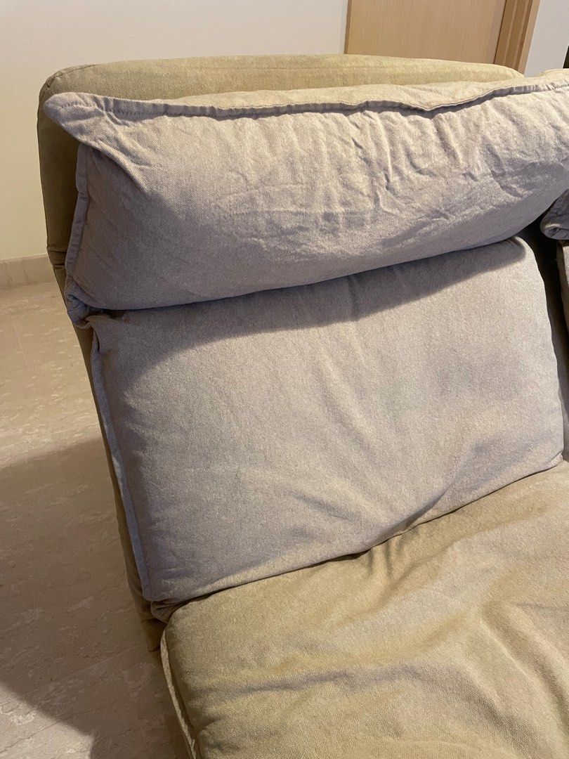 Muji lounge chair / high back reclining sofa with free ottoman (leg ...