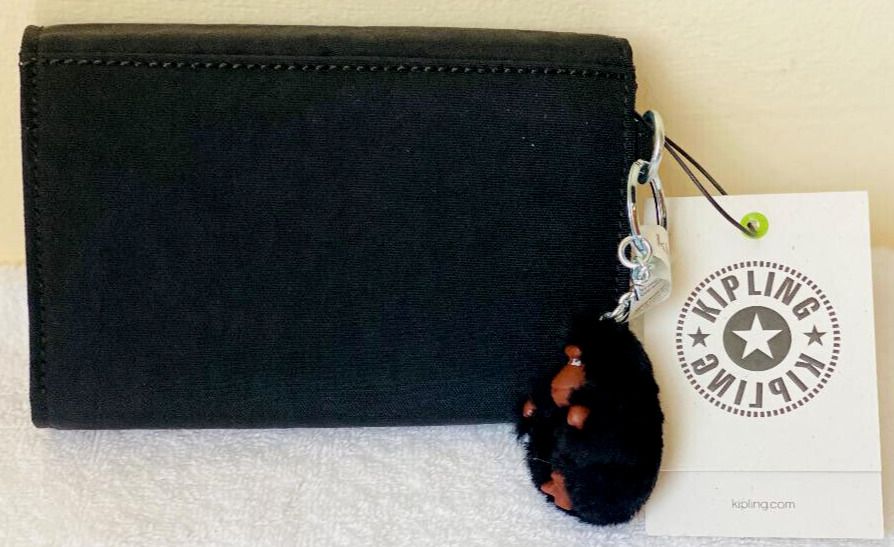 NEW! KIPLING PIXI MEDIUM ORGANIZER WALLET PURSE - BLACK TONAL, Women's ...