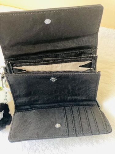 NEW! KIPLING PIXI MEDIUM ORGANIZER WALLET PURSE - BLACK TONAL, Women's ...