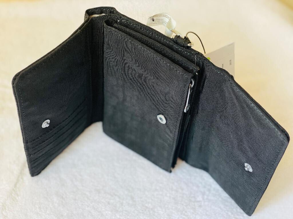 NEW! KIPLING PIXI MEDIUM ORGANIZER WALLET PURSE - BLACK TONAL, Women's ...