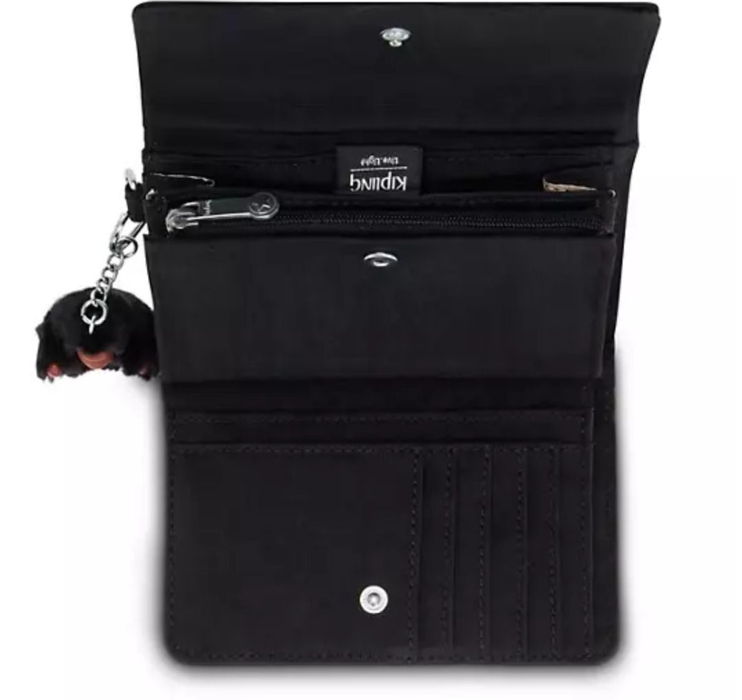 NEW! KIPLING PIXI MEDIUM ORGANIZER WALLET PURSE - BLACK TONAL, Women's ...