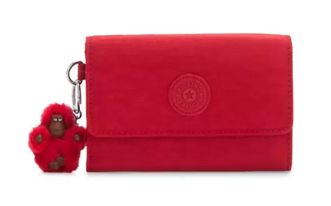 NEW! KIPLING PIXI MEDIUM ORGANIZER WALLET PURSE - CHERRY RED TONAL ...