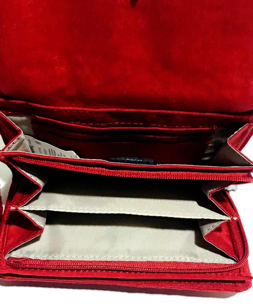 NEW! KIPLING PIXI MEDIUM ORGANIZER WALLET PURSE - CHERRY RED TONAL ...