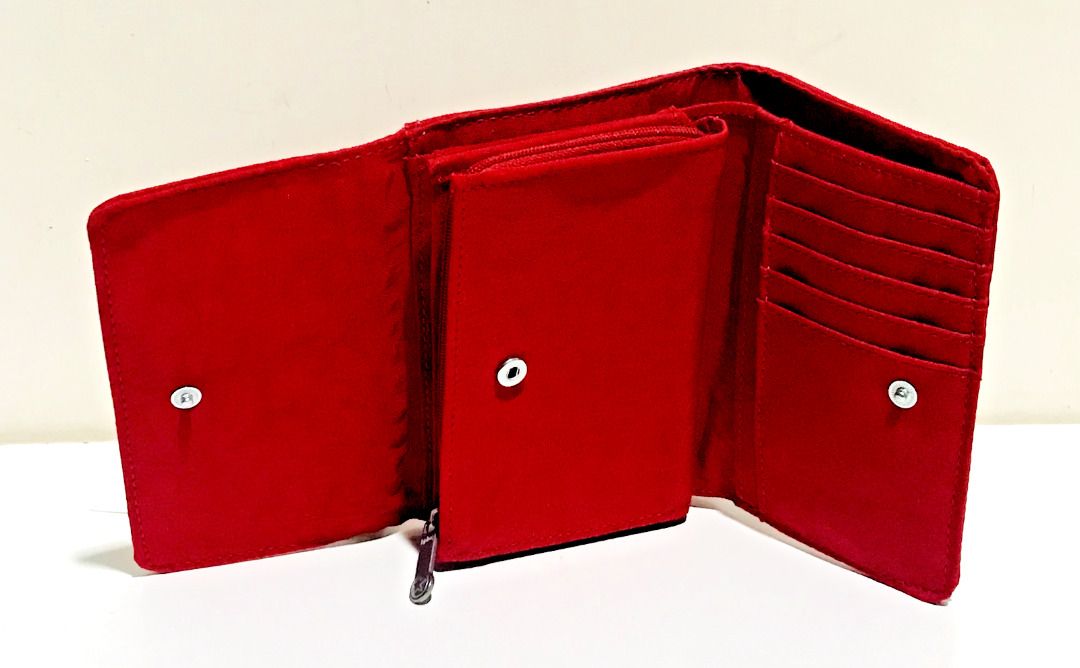 NEW! KIPLING PIXI MEDIUM ORGANIZER WALLET PURSE - CHERRY RED TONAL ...