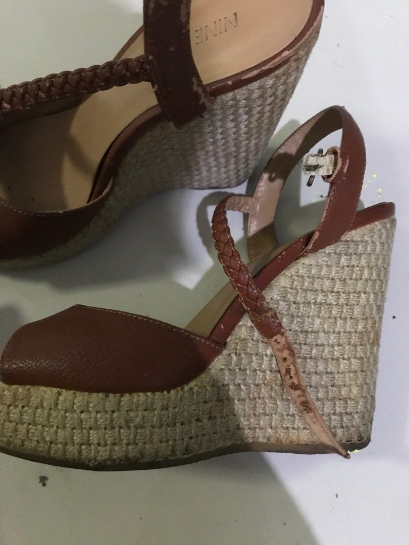 Nine West Wedges Brown Fesyen Wanita Sepatu Di Carousell