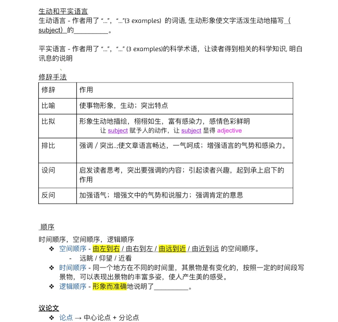 o level A1 higher chinese & chinese notes (Paper 2 & Language), Hobbies ...