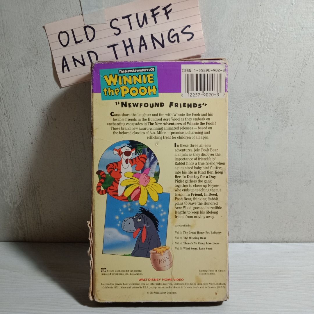old vhs: THE NEW ADVENTURES OF WINNIE THE POOH - NEWFOUND FRIENDS ...