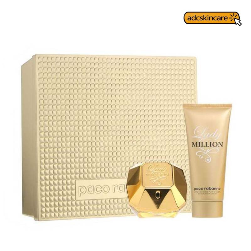 Paco Rabanne Lady Million Gift Set (Eau De Parfum 80ml & Body Lotion ...