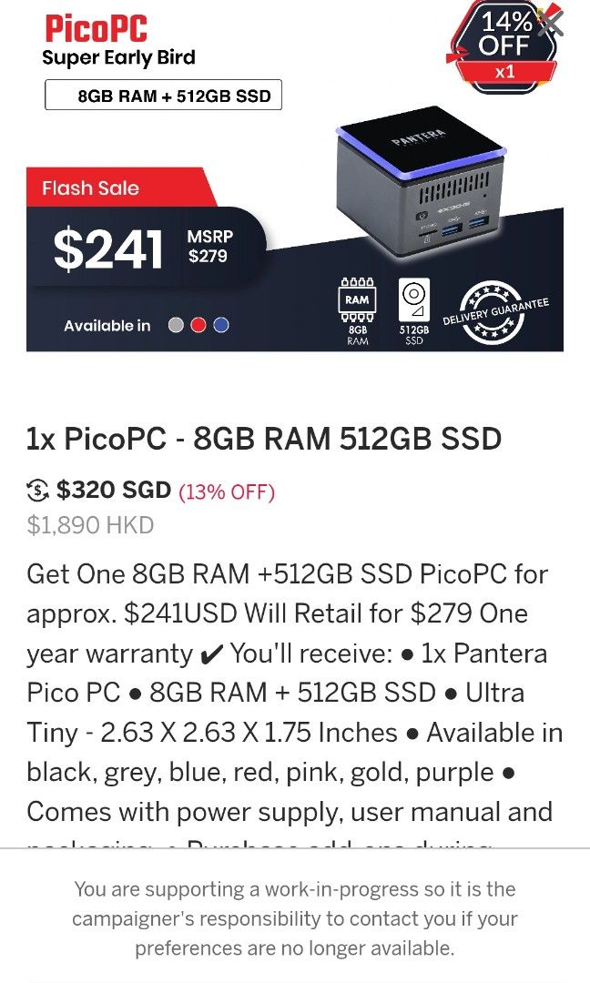 Portable Pocket PC: Pantera PICO PC 8GB RAM/256GB SSD (Black ...