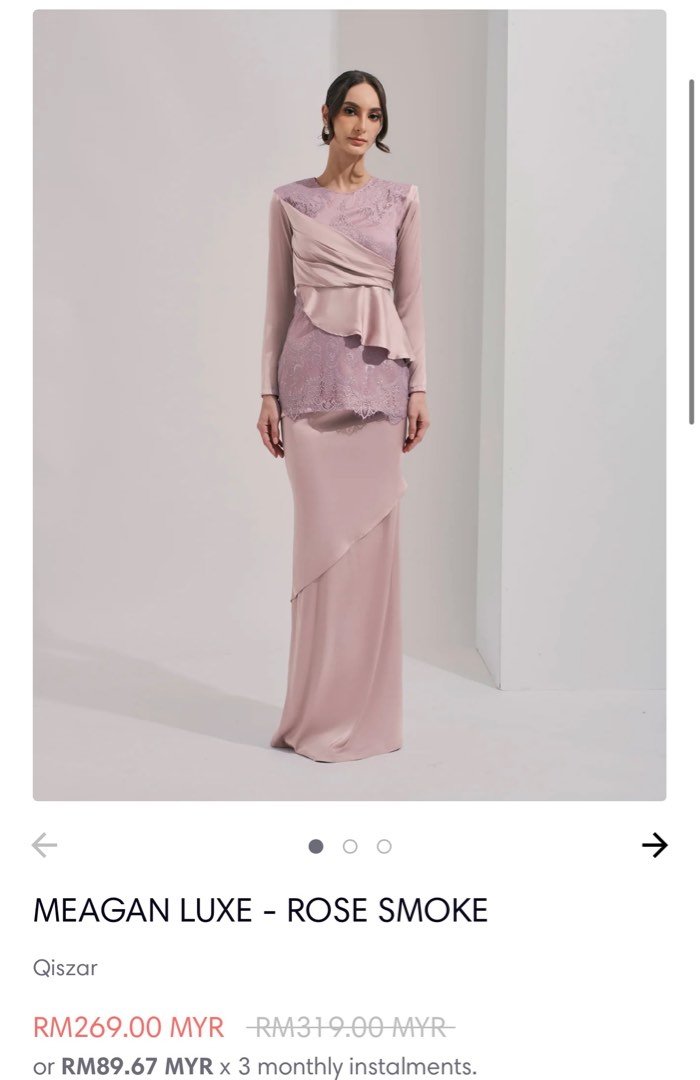 Qiszar Meagan Luxe, Women's Fashion, Muslimah Fashion, Baju Kurung ...