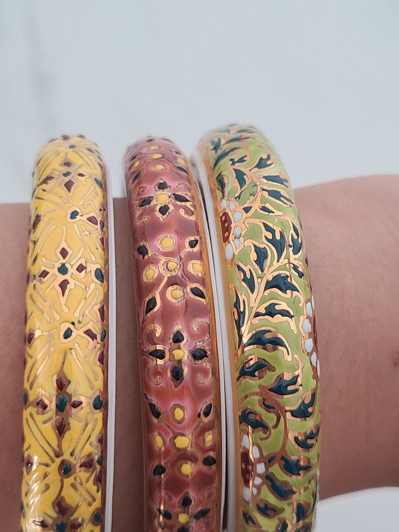 Rare vintage hand painted porcelain bracelet, Women's Fashion, Jewelry ...