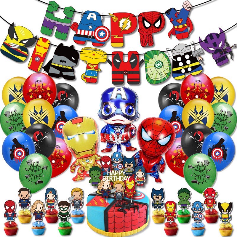[Ready Stock] Marvel's Avengers Superheroes Happy Birthday party ...