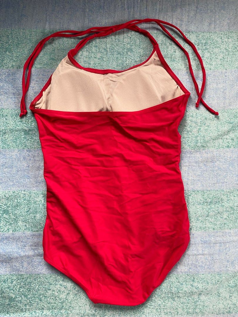Red One-piece Swimsuit, Women's Fashion, Swimwear, Bikinis & Swimsuits ...