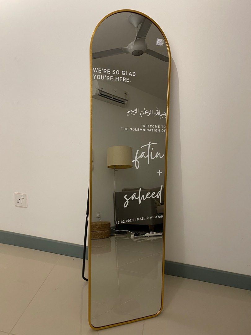 [RENT] Mirror / Wedding Signboard, Furniture & Home Living, Home Decor ...