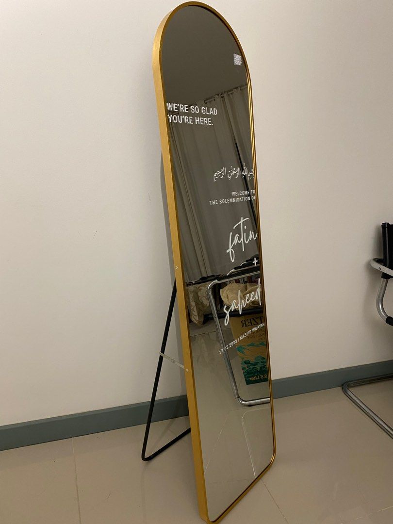 [RENT] Mirror / Wedding Signboard, Furniture & Home Living, Home Decor ...