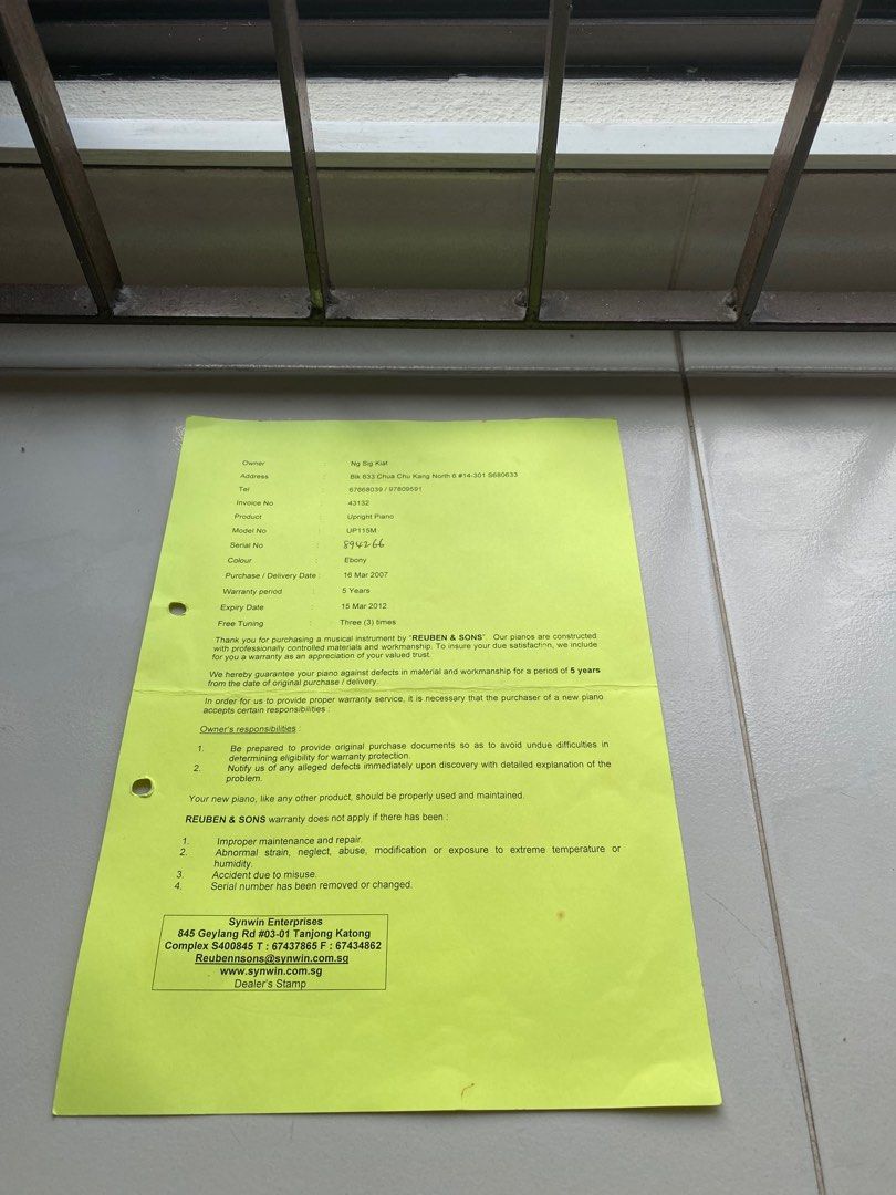 REUBEN & SONS Upright Piano, Hobbies & Toys, Music & Media, Musical ...