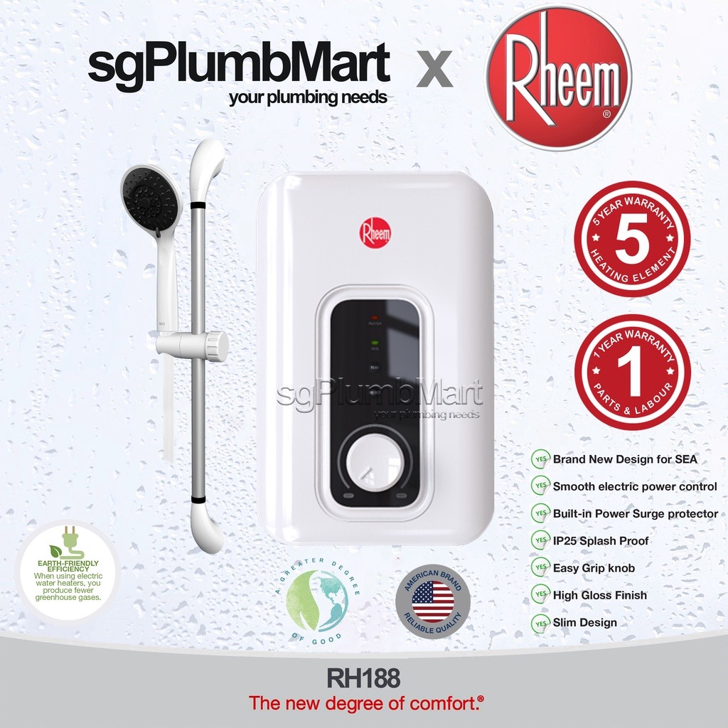 Rheem RH188 Electric Instant Water Heater, TV & Home Appliances, Water ...
