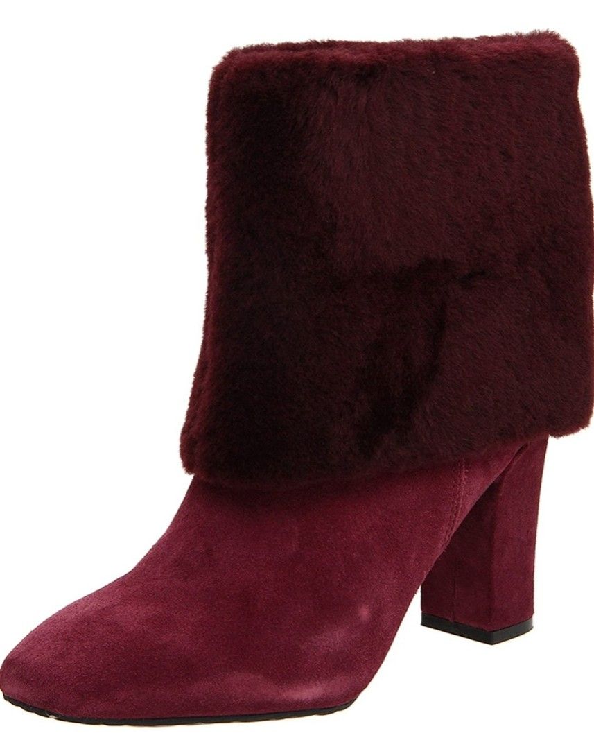 Rockport maroon/red anckle furr boots, Women's Fashion, Footwear, Boots ...