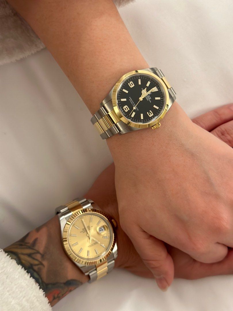 Rolex Explorer 36 Two Tone Yellow Gold, Luxury, Watches on Carousell