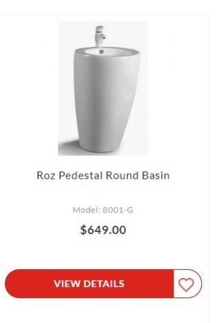 Roz Pedestal Round Basin, Furniture & Home Living, Bathroom & Kitchen ...