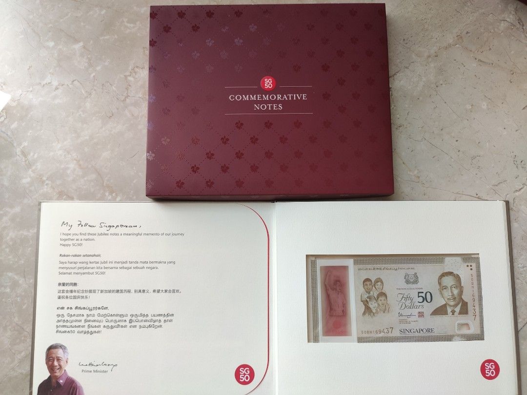 SG50 commemorative notes Together 50 years of Nation Building, Hobbies ...