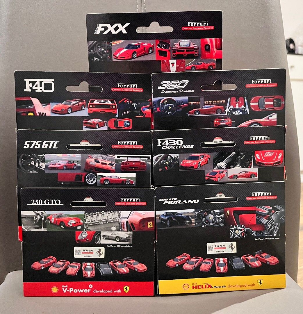 SHELL V POWER X HOTWHEELS FERRARI 一套7架 法拉利 模型車 F40 F360 CHALLANGE ...
