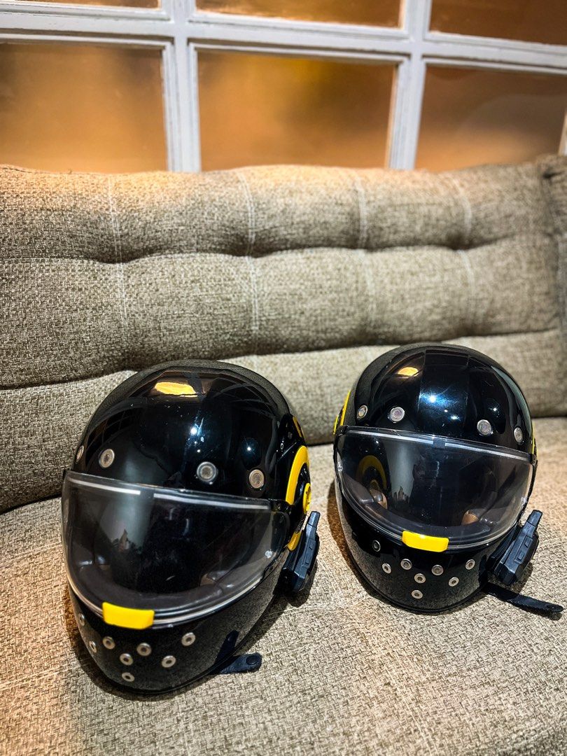 SMK Retro Mono Helmet with Intercom on Carousell
